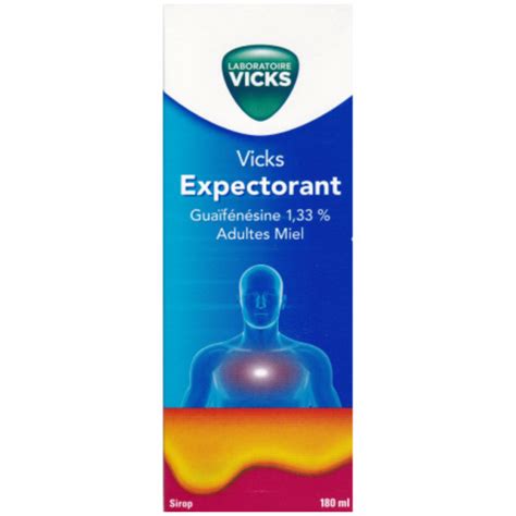 Vicks Expectorant Guaïfénésine 133 Adultes Miel Gorge Irritée