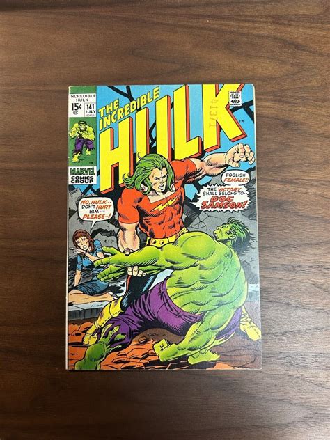 The Incredible Hulk 141 Fnvf 1971 First Doc Samson Marvel Comics