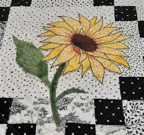 Sunflower Applique Pattern Summer Vibe Botanical Garden Scrap Buster