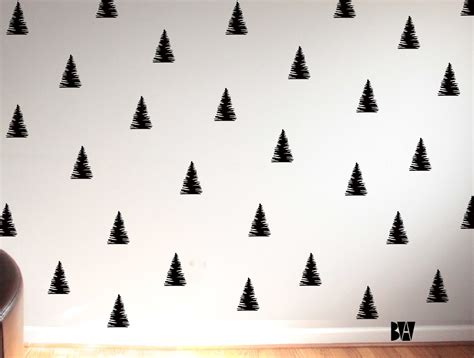 Pine Tree Decal Tree Wall Decals Pine Tree Wall Decals Etsy