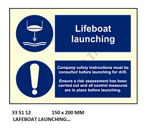 Impa335112 Lsa Sign 150 X 200 Mm Lafeboat Launching Thailand Ship