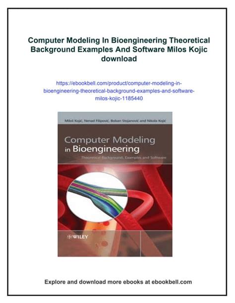 Computer Modeling In Bioengineering Theoretical Background Examples And