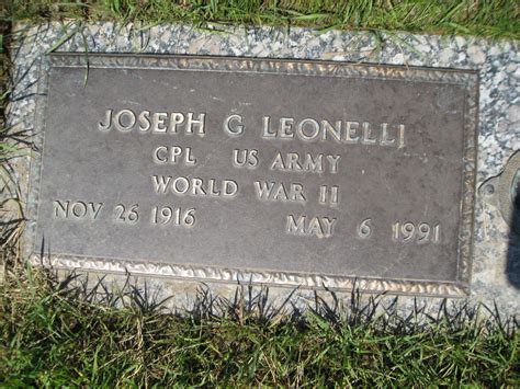 Joseph G Leonelli 1916 1991 Find A Grave Memorial