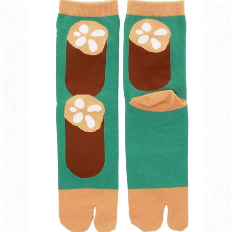 Japanese Crew Tabi Socks 2 Toe Japanese Lotus Root Design Uki Uki