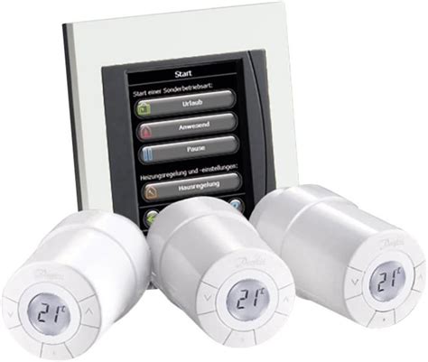 Danfoss Link Starter Kit Includes 1 Central Controller 3 Connect Thermostats White 4 Pieces