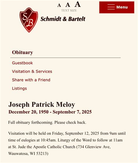 Sad News Joseph Joe” Milwaukee What Makes Us Great Facebook