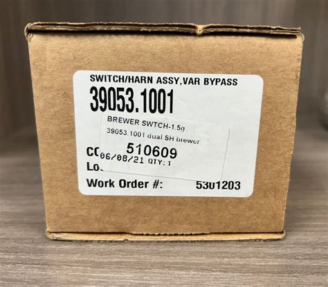 New Bunn 390531001 Switch And Harness Assembly With Variable Bypass