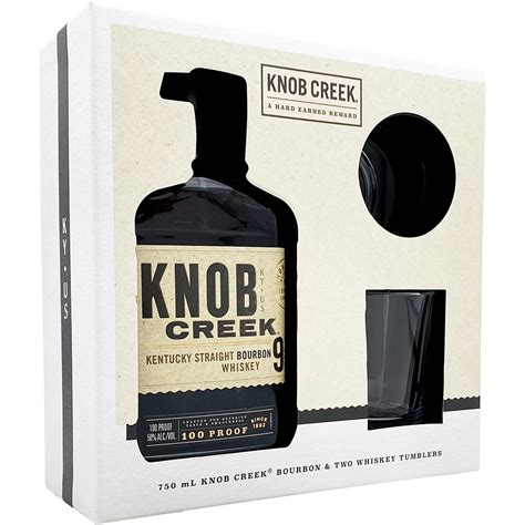 Knob Creek 9 Year Old Bourbon With 2 Tumbler Glasses Gotoliquorstore