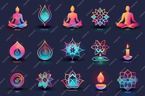 Spiritual And Meditation Practice Icons Premium Ai Generated Vector
