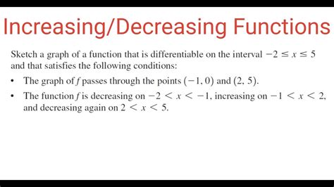 Increasing Decreasing Functions Sketch F X From Given Points And Increasing Decreasing