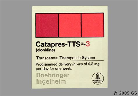 Catapres Tts 3 Transdermal System 4 Packages 1 Ea 109932