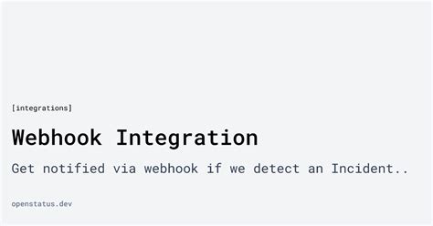 Webhook Integration Openstatus