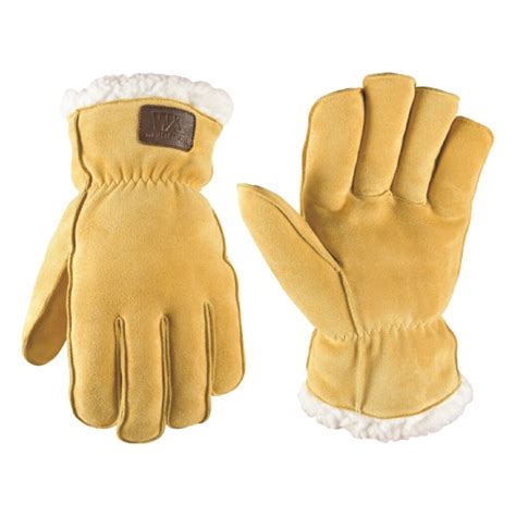 Deerskin Sherpa Lined Slip On Wrist Gloves Wells Lamont