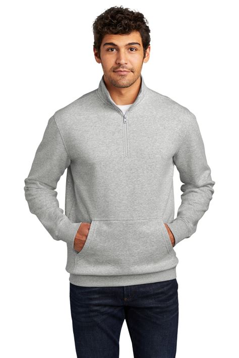 District Vit Fleece 14 Zip Light Heather Grey Xl