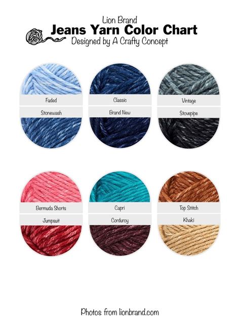 Lion Brand Yarn Free Color Charts A Crafty Concept