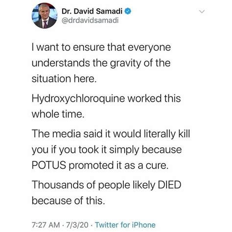 Not Only Did Hydroxychloroquine Work It Saved Lives A Nod To The Gods