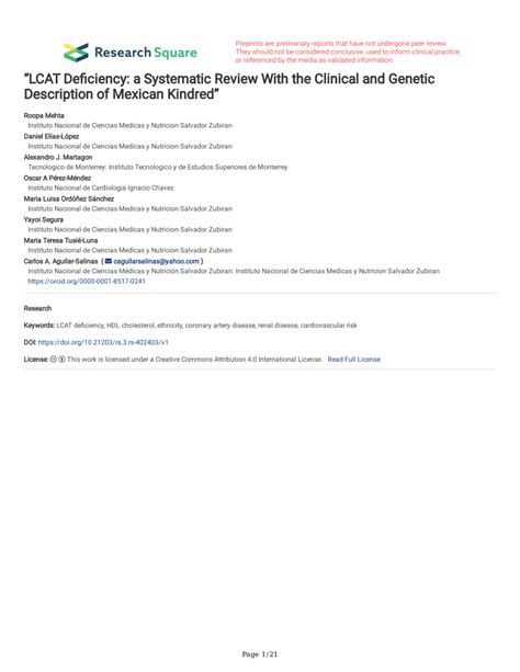 pdf “lcat deficiency a systematic review with the clinical and