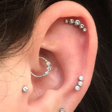 Cute Multiple Ear Piercings