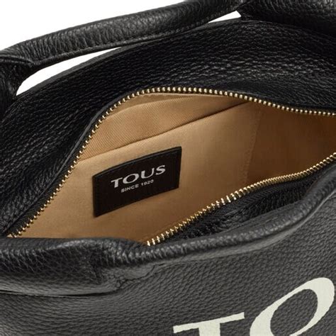 Small Black Leather Tous Balloon Tote Bag Tous