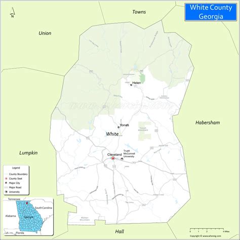 Map Of White County Georgia Where Is Located Cities Population