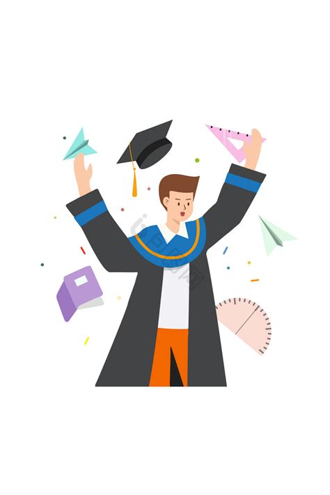 毕业季男生形象png下载 包图网