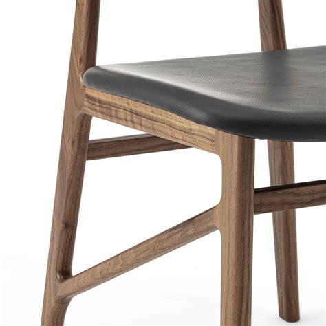 Sila Brown Walnut Wood With Leather Seat Chair Durame Artemest