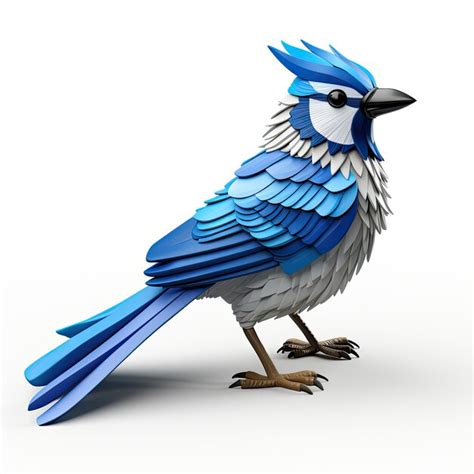 Premium Ai Image Blue Jay 3d Avian Art