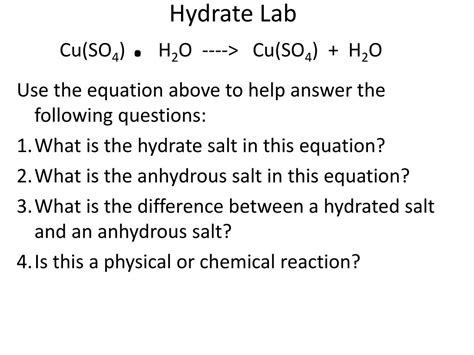 Ppt Hydrate Lab Powerpoint Presentation Free Download Id 2760568