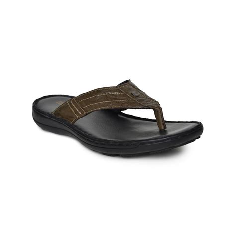 Buy Buckaroo Junak Full Grain Natural Leather Olive Casual Sandal Chappal Online