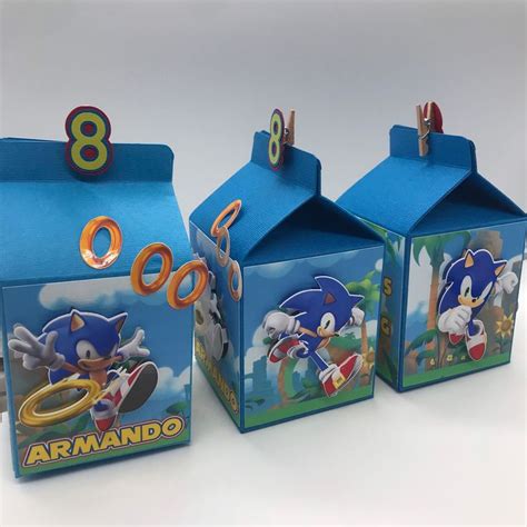 Sonic Favor Box Candy Box Sonic Party Decorations Sonic Decorations Sonic Sega Sonic And