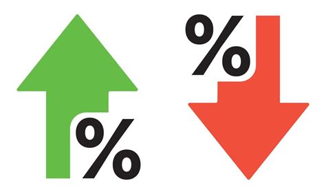 Green Arrow Percentage Up Red Arrow Percentage Down Symbols 65062239