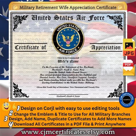 Military Retirement Wife Appreciation 046 Customize With Corjl Use For