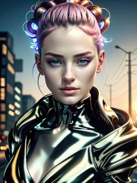 Premium Ai Image Fantastic Portrait Of A Girl With Multicolored Hair