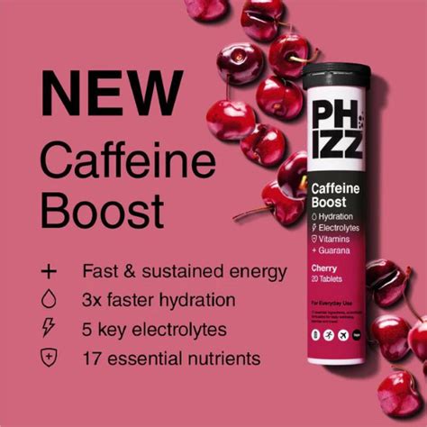 Phizz Caffeine Boost Tablets 20s Cherry Wondercare