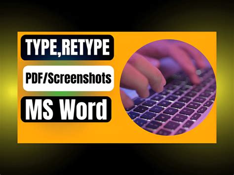 retype your pdf screenshots document into a professional ms word