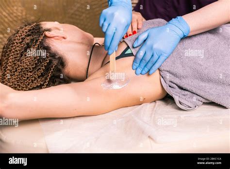 Waxing Woman Armpit Salon Wax Beautician Epilation Procedure Waxing