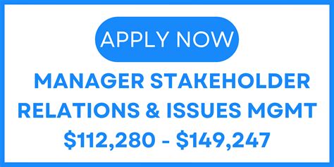 Manager Stakeholder Relations And Issues Mgmt