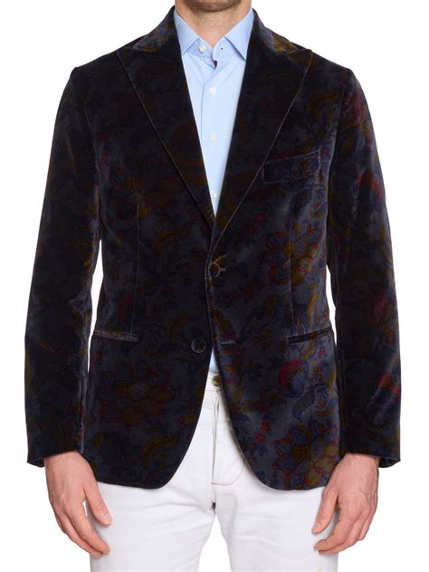 Sartoria Partenopea Blue Velvet Dinner Jacket Blazer Eu 50 New Us 40