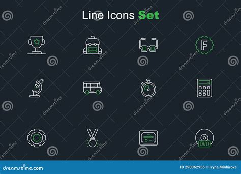 Set Line Cd Or Dvd Disk Certificate Template Medal Gear Calculator Stopwatch School Bus