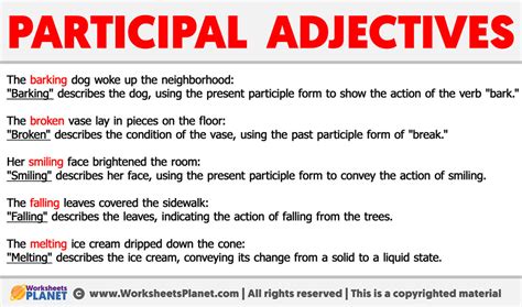 Participial Adjectives Examples