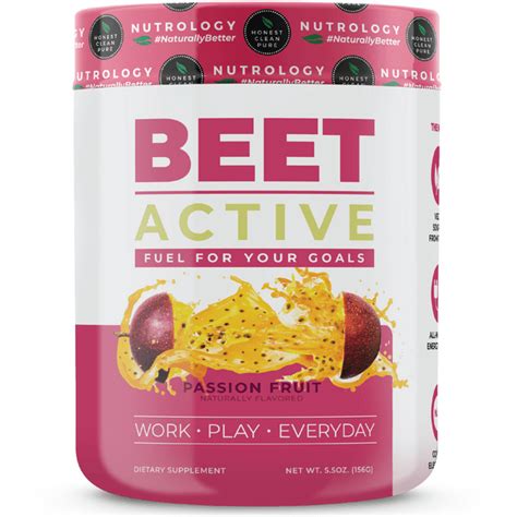 Nutrology Beet Active Vegan Pre Workout Tub Passion Fruit 30