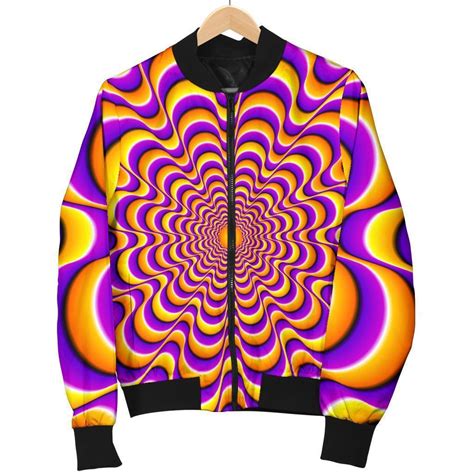 Yellow Splashing Moving Optical Illusion Bomber Jacket We Sell