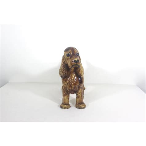 1950s Red Ceramic Cocker Spaniel Chairish