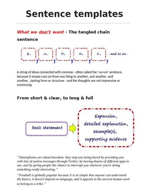 Sentence Templates Pdf