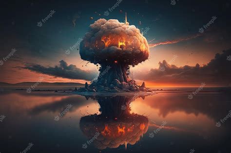 Premium Photo A Nuclear Explosion The Beginning Of Apocalypses