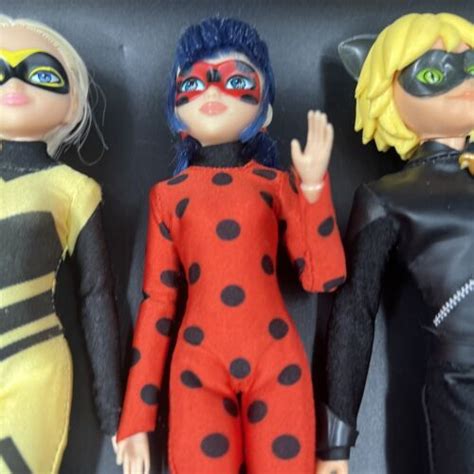 Miraculous Ladybug And Cat Noir Doll And Queen Bee And Rena Rouge Lot Of 4 Playmates 4614929097