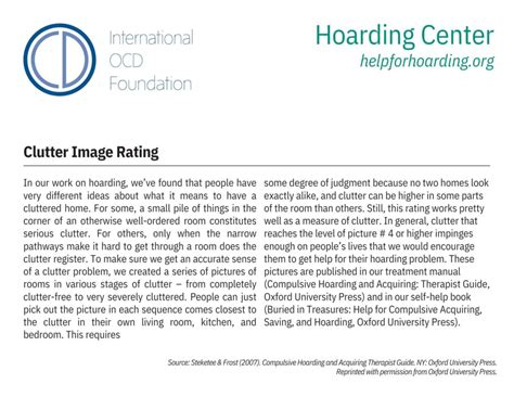 Clutter Rating Scale Icd Queens Of Clutter