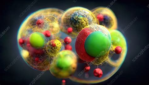 Subatomic Particles And Atoms Conceptual Illustration Stock Image