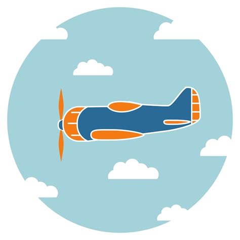 Ein Jäger Mit Einem Propeller Fliegt Premium Vektor