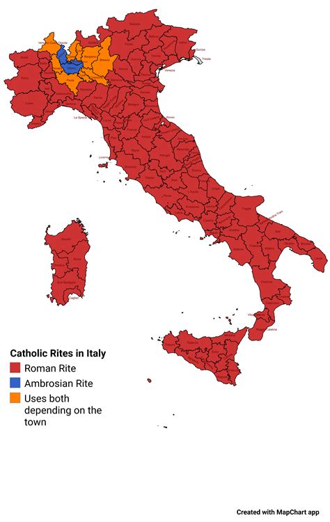 Geographic Distribution Of Catholics Rites In Italy By Province R Europe